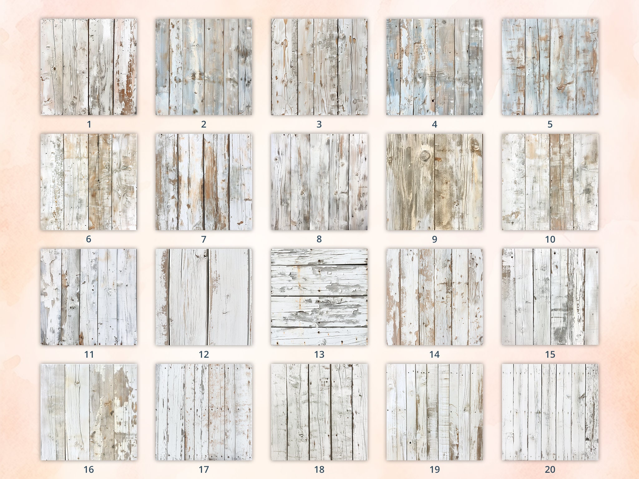 20 Shabby Wood Background Digital Papers, White Wooden Backgrounds ...