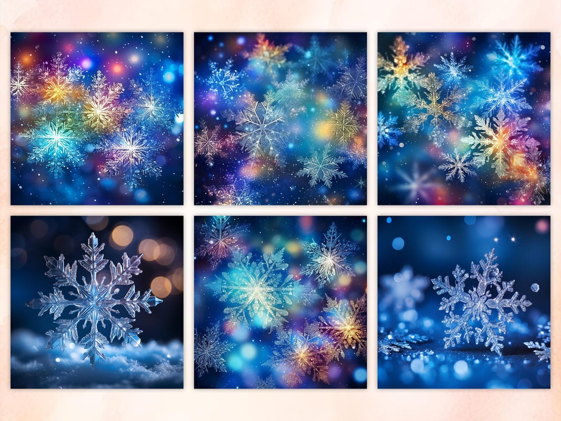 36 Winter Snowflakes Digital Papers, White Snow Pack, Junk Journal ...