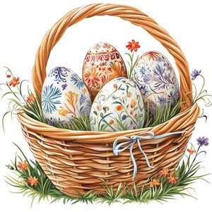 23 PNG Easter Baskets With Easter Eggs, Easter Baskets Clipart, Easter ...