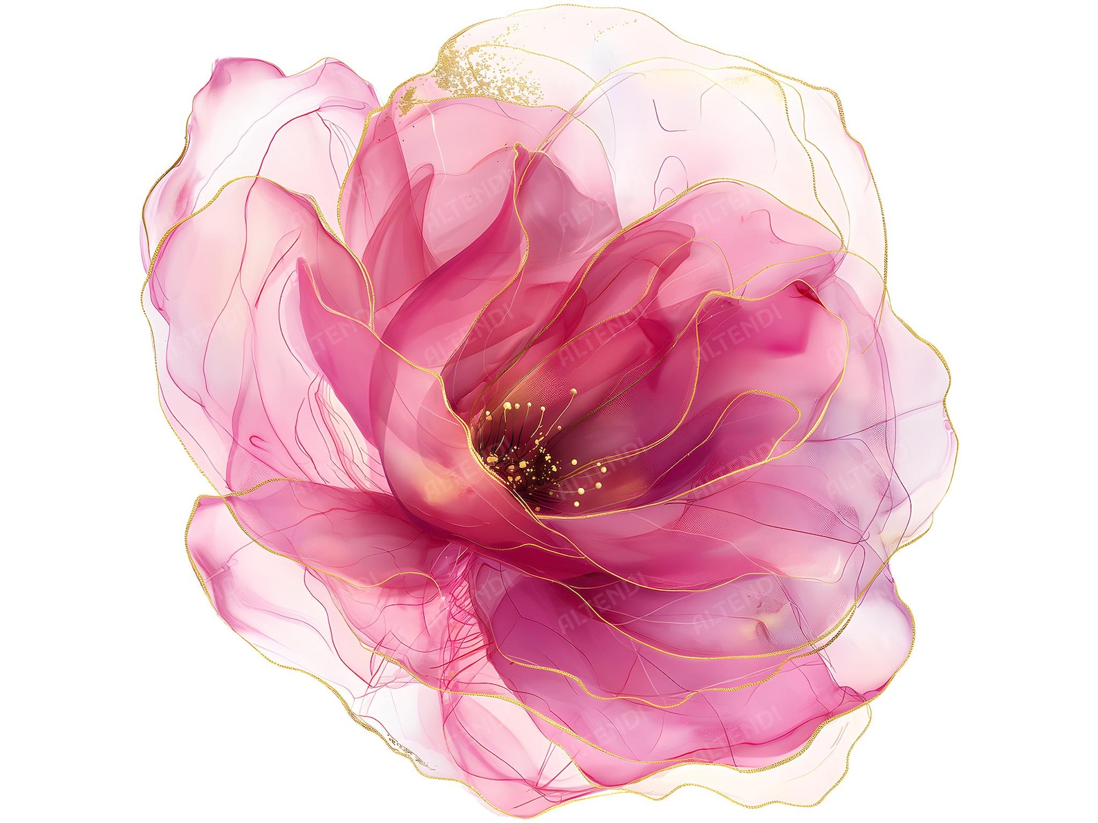 17 PNG Abstract Pink Rose Clipart, Pink Gold Flower, Flowers Print ...