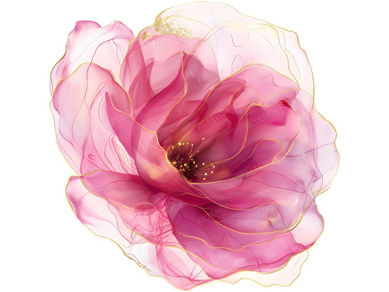 17 PNG Abstract Pink Rose Clipart, Pink Gold Flower, Flowers Print ...