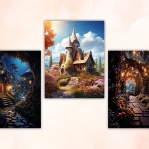 18 Fantasy Fairyland Digital Papers, Fairy Background, Enchanted Forest ...