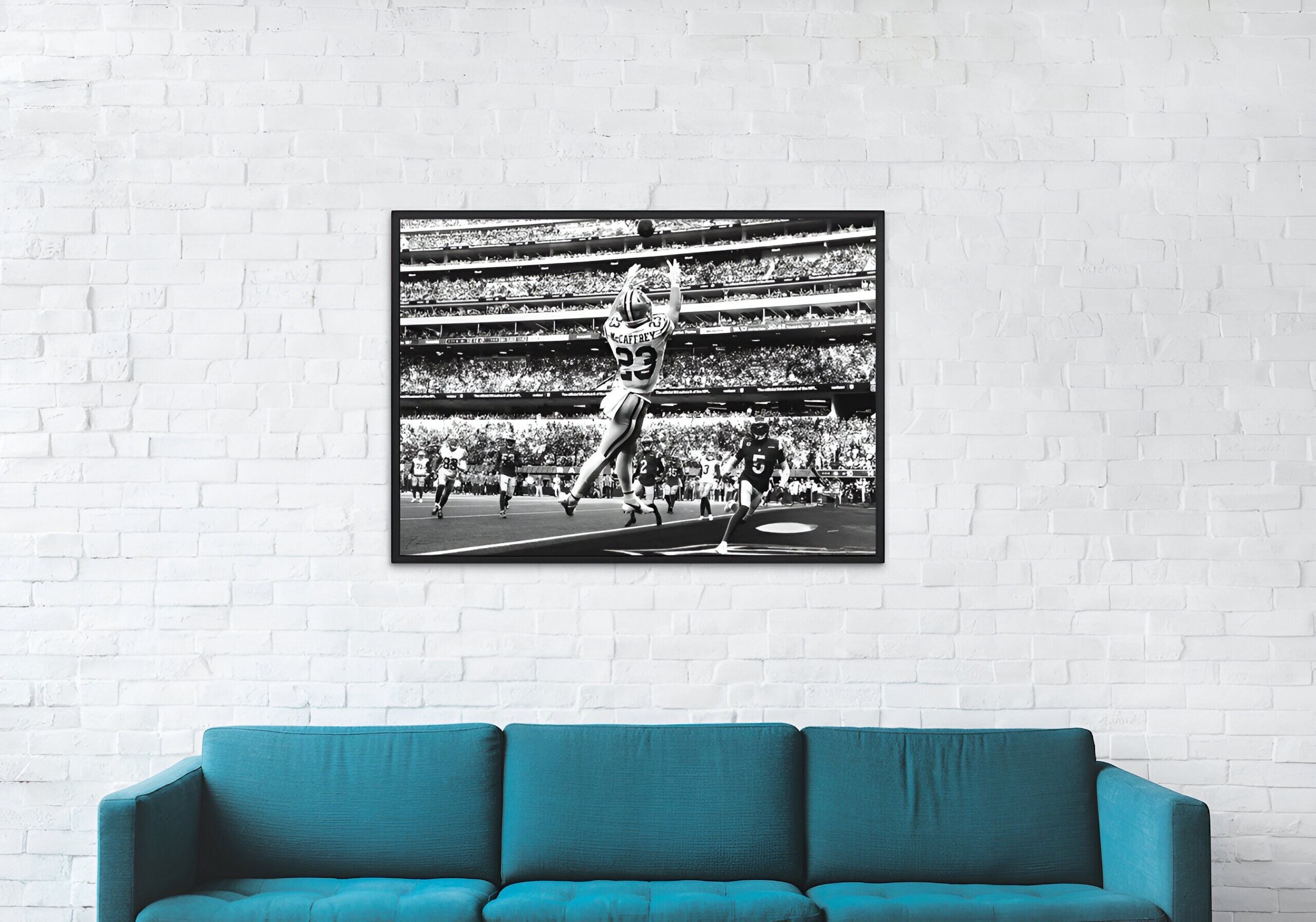 Christian Mccaffrey Black and White Wall Print Mccaffrey 49ers ...