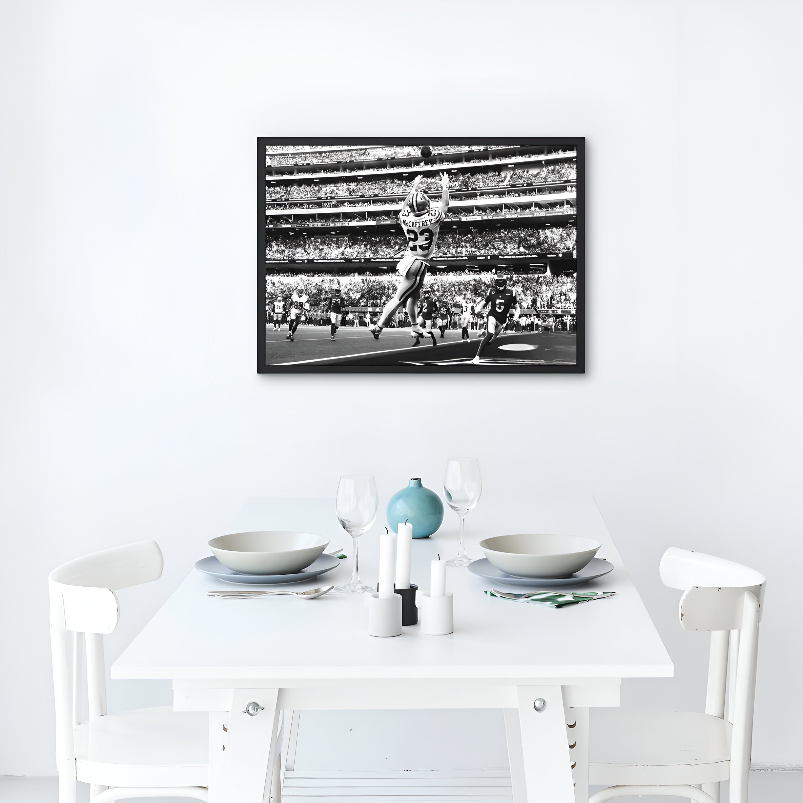 Christian Mccaffrey Black and White Wall Print Mccaffrey 49ers ...