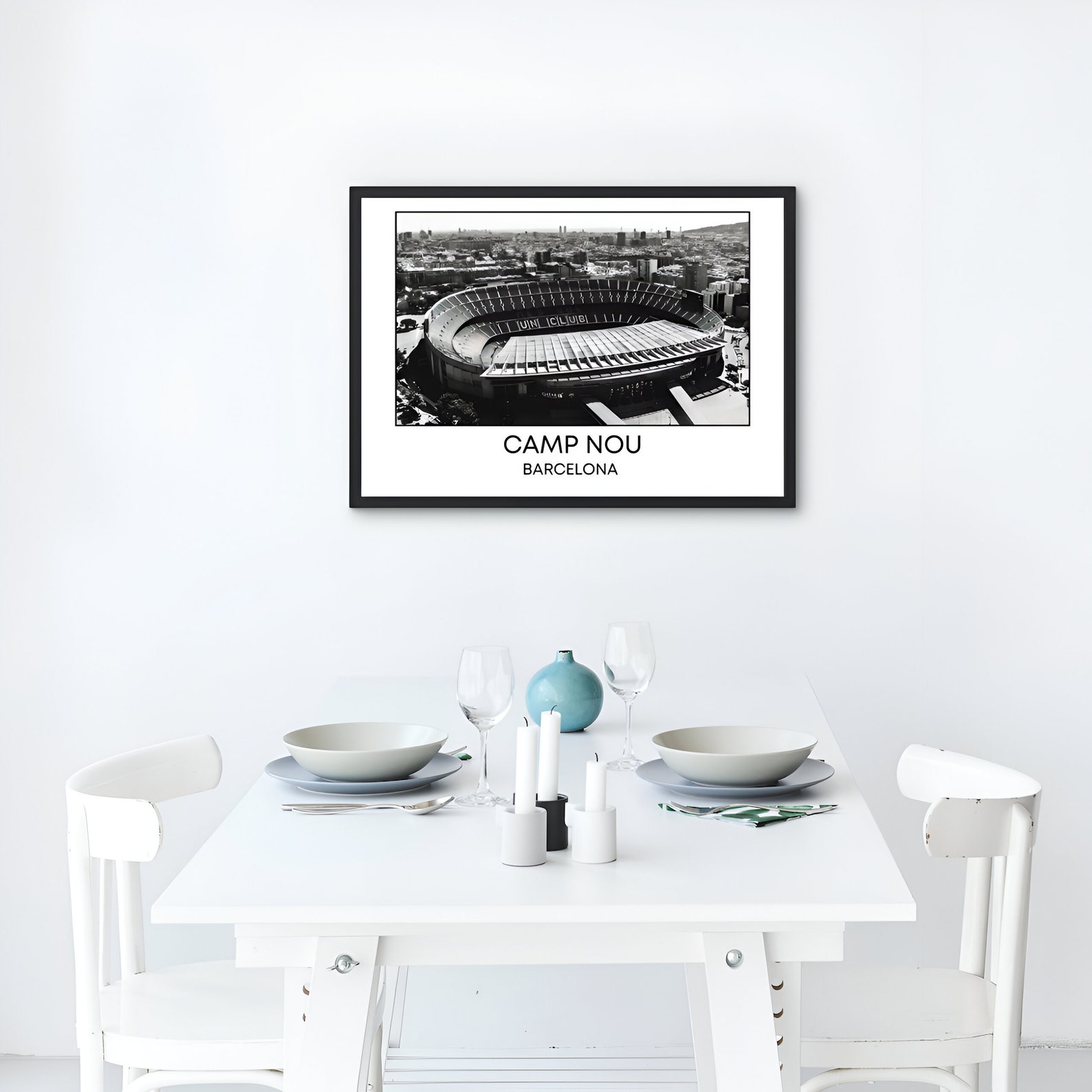 Camp Nou Stadium Wall Art FC Barcelona Printable Poster Black and White ...