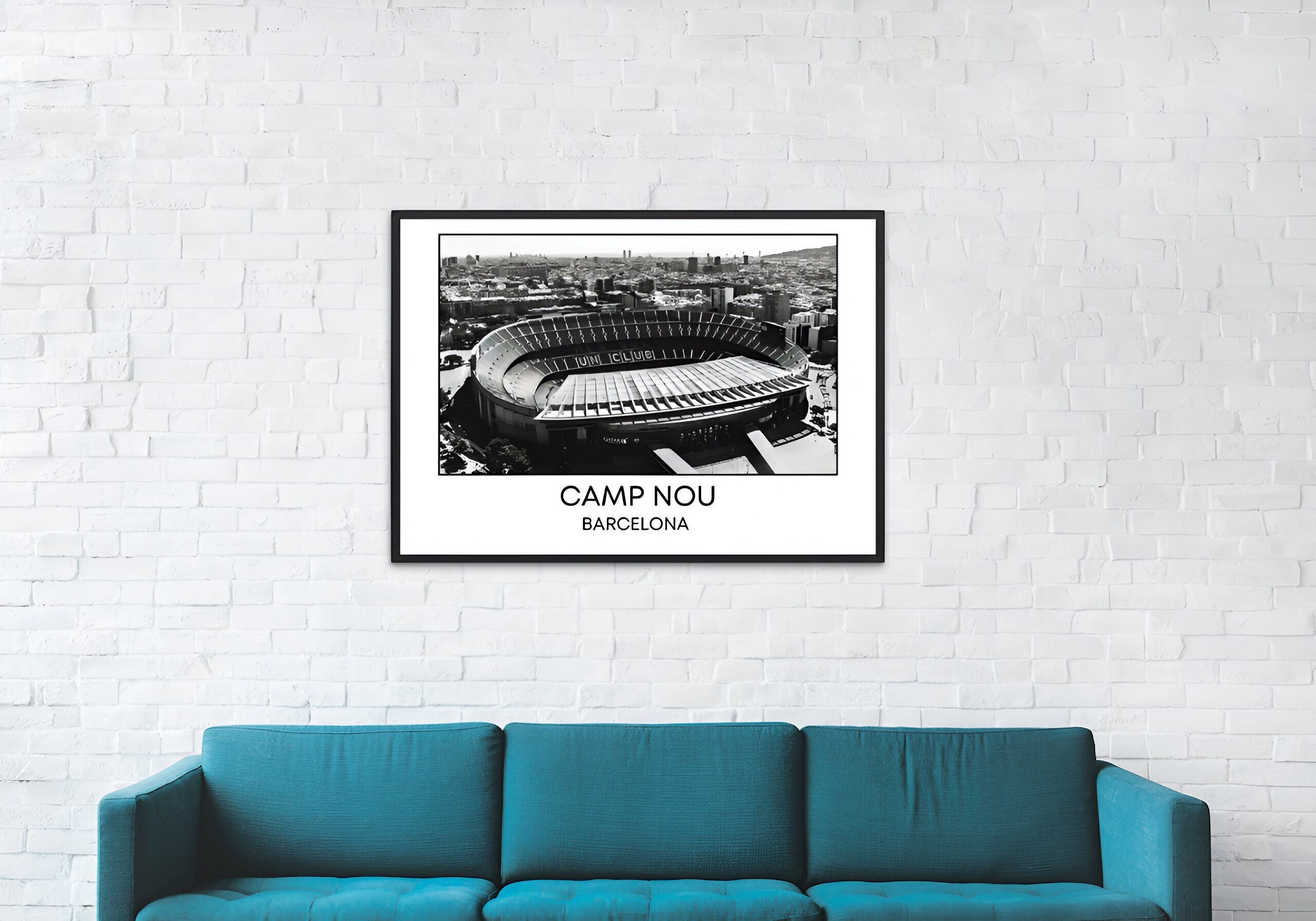 Camp Nou Stadium Wall Art FC Barcelona Printable Poster Black and White ...