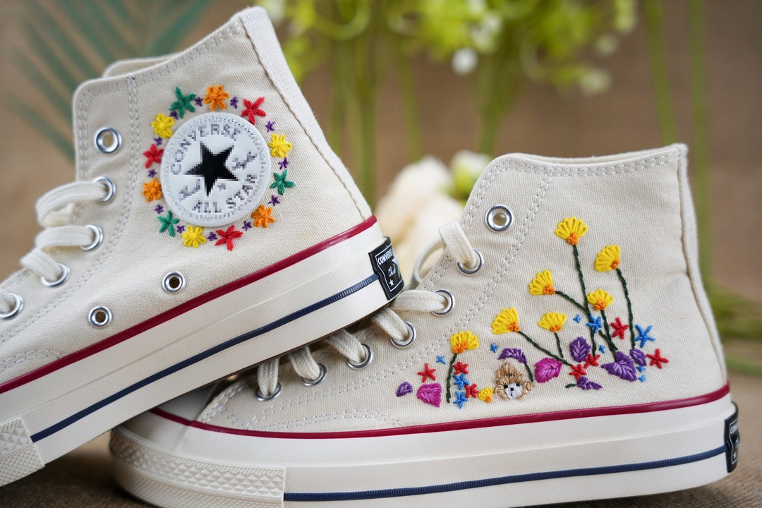 Hand Embroidered,custom,personalized Shoes,handmade,converse Chuck ...