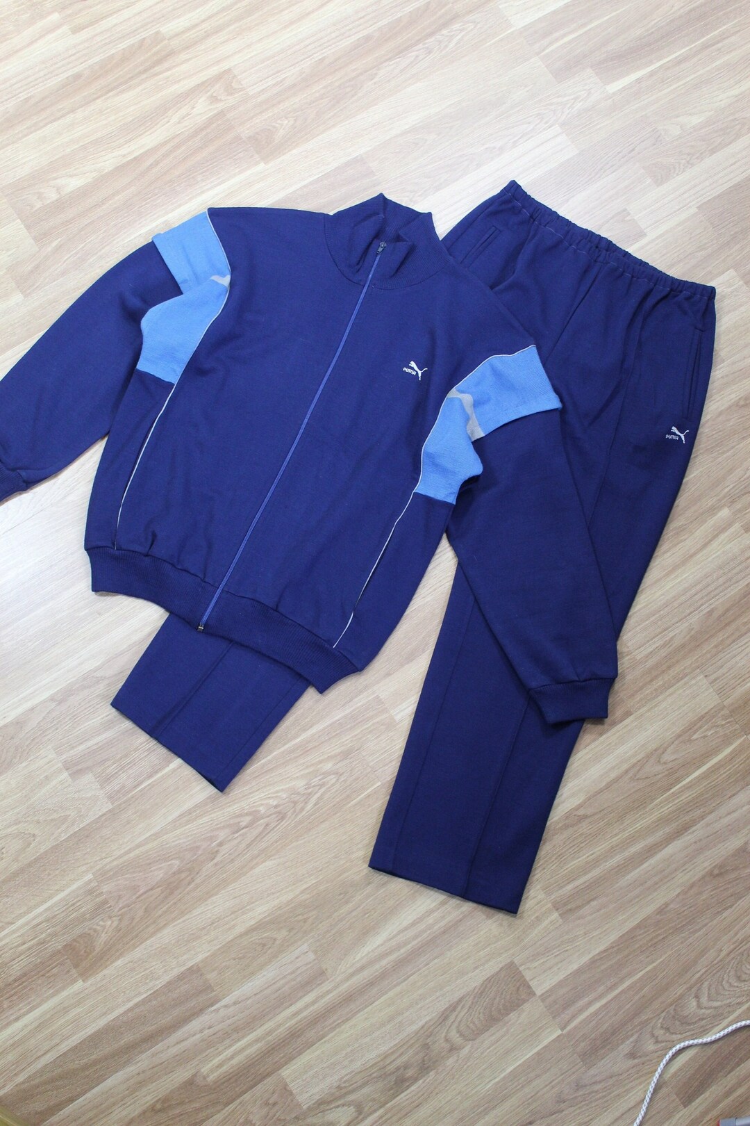 Tracksuit 70s Puma Track Suit Dark Blue Jacket Women's Extra Large, Men ...