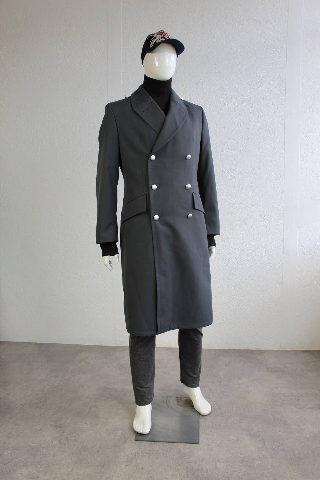 1990s Military Coat Removable Lining Wool Overcoat Double Breasted ...