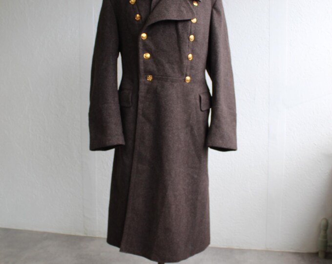 Vintage Soviet Officer Army Wool Coat Double Breasted Overcoat USSR ...