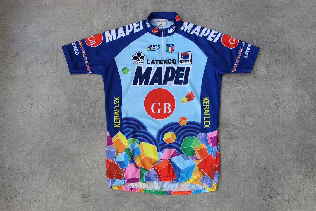 MAPEI GB 96 Cycling Jersey 90s Shirt Men's M, Women's Large Blue Color ...