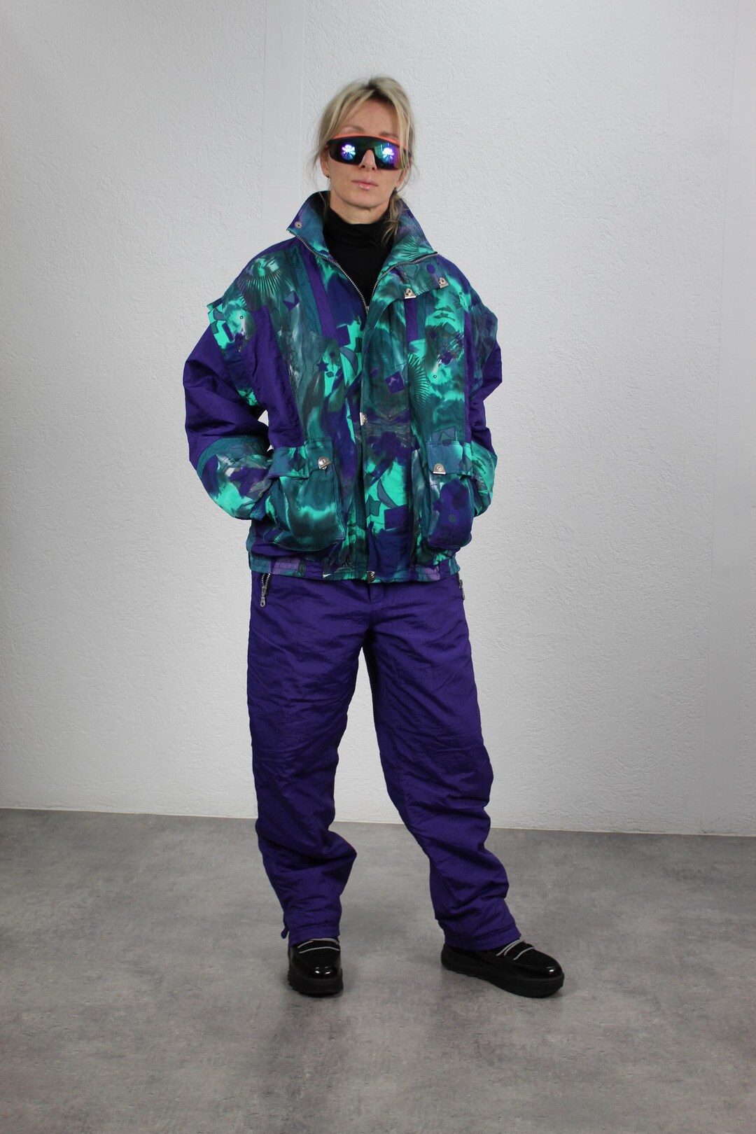 Two Piece Snowsuit 80s Purple Ski Suit Women's Large, Men's M ...