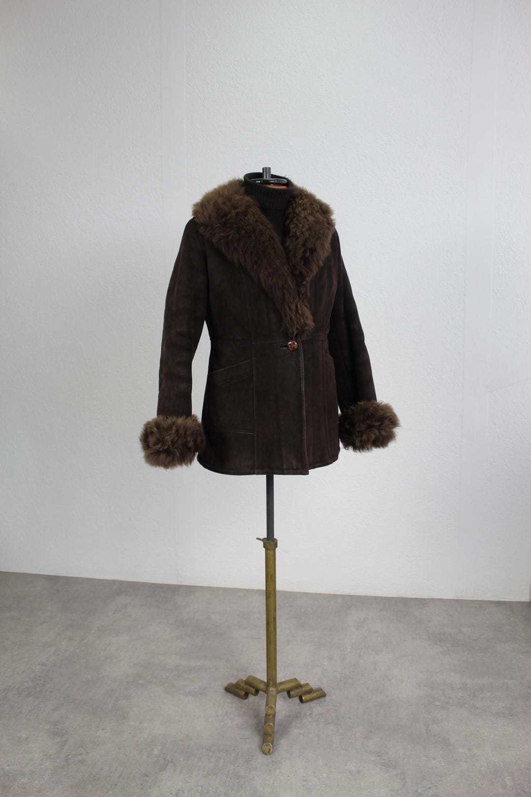 Vintage 70s Shearling Suede Coat Brown Penny Lane Shearling Leather ...