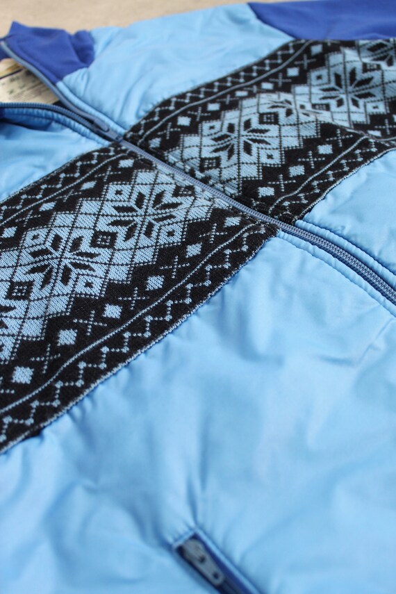 Snowflake Jacket 80s Tracksuit Ski Blue Black Fair Is… - Gem