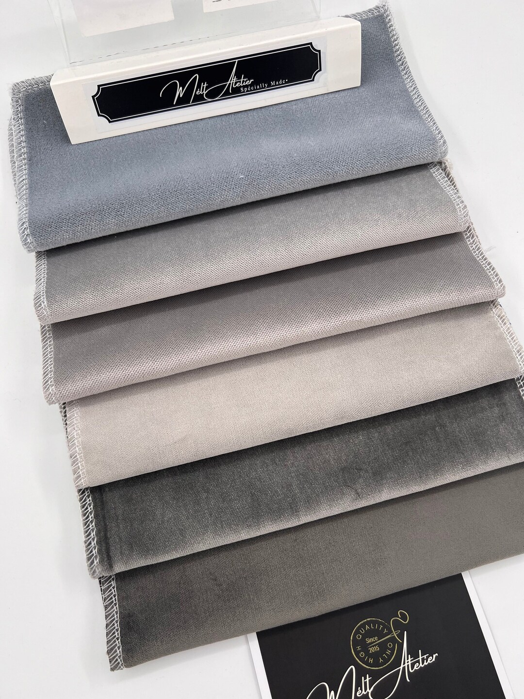 SALE! Luxury Light and Dark Gray Velvet Fabric | Upholstery Velvet ...