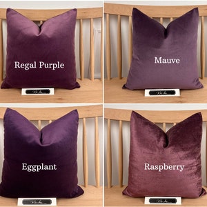 SALE! Luxury Eggplant | Mauve | Raspberry Purple Velvet Pillow Cover ...