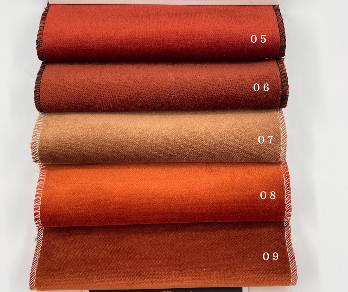 SALE Luxury Burnt Orange Velvet Fabric Upholstery Velvet Fabric Fabric ...