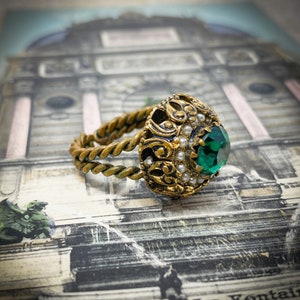 Vintage "ring From Paris Antique Store" Stunning Old European Green ...