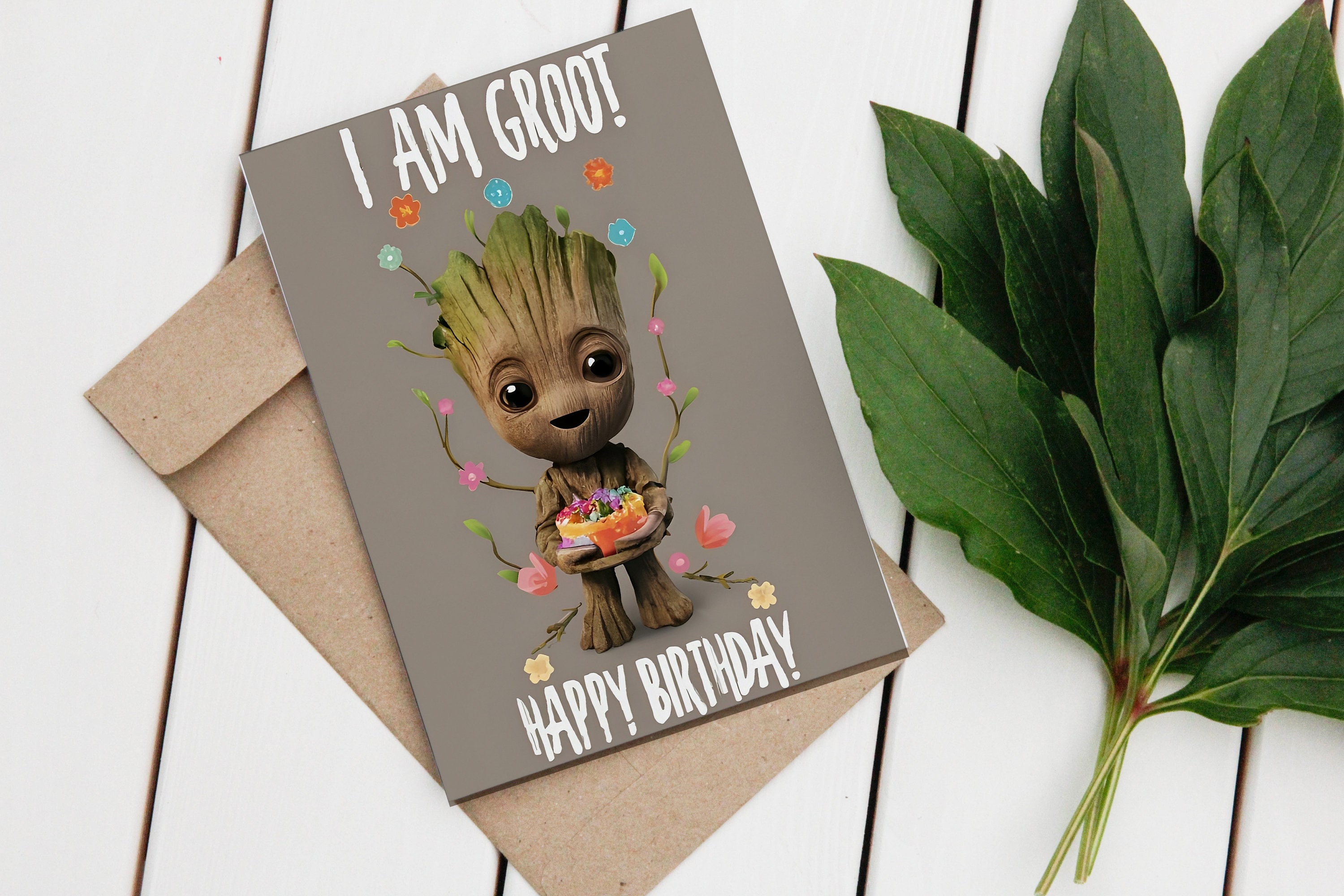 Marvel Groot Birthday Card Instant Download Friend Birthday Card - Etsy