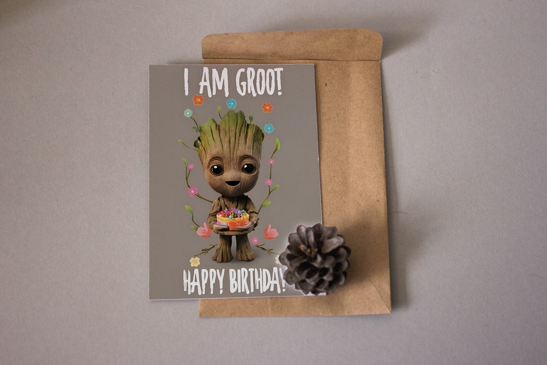Marvel Groot Birthday Card Instant Download Friend Birthday Card - Etsy