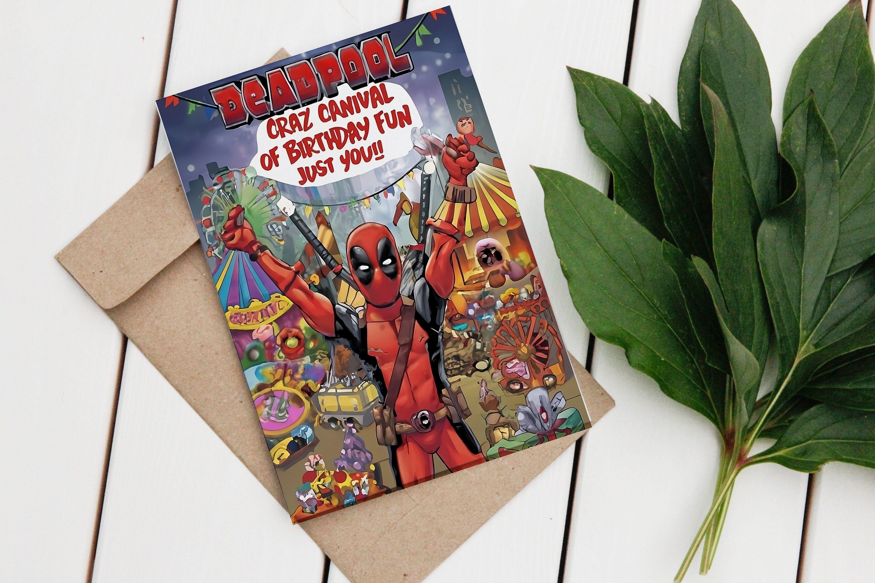 Marvel | Deadpool Birthday | Card | Instant Download | Friend Birthday ...