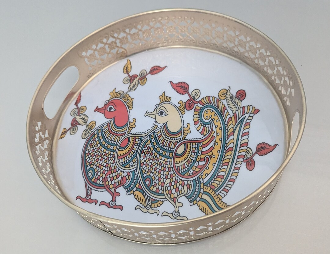 Pichwai Metal Tray 10 Inches , Housewarming ,return Gift, Gifting Tray ...