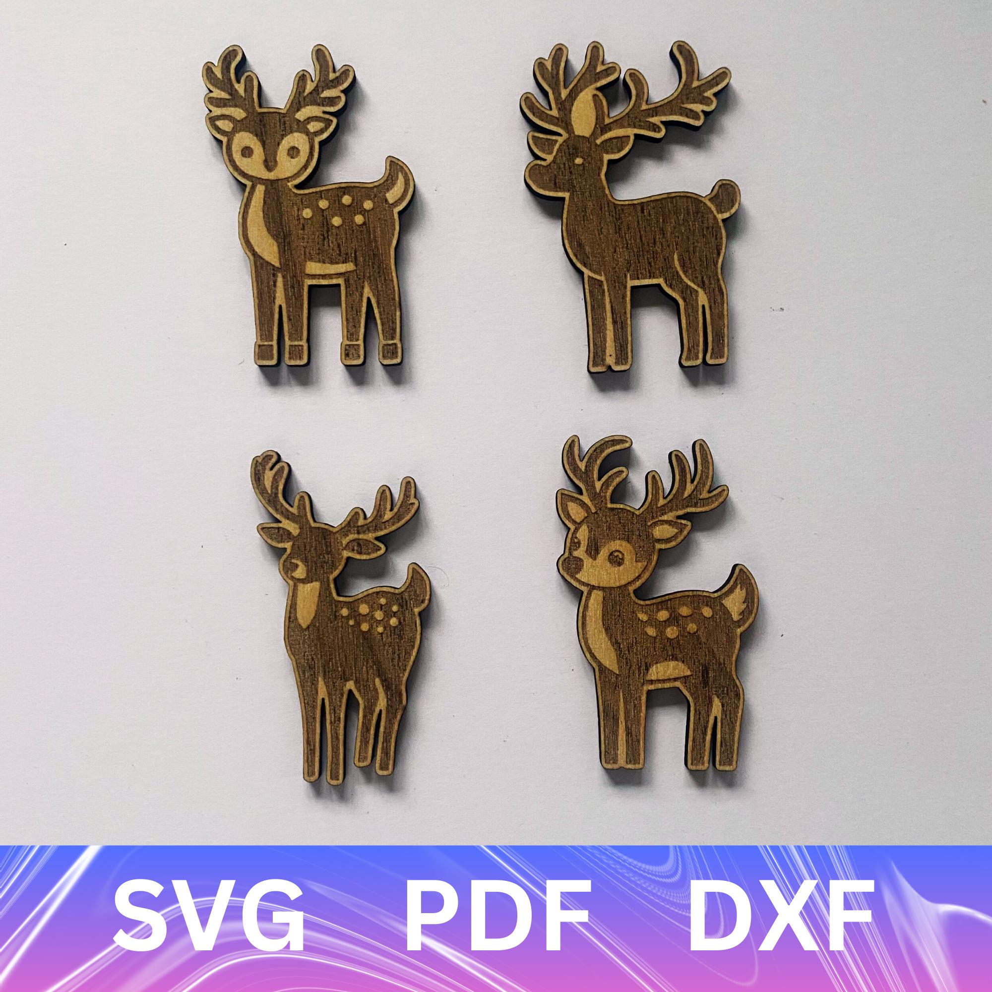 Reindeer Svg Token Pocket Gift Simple Laser Cut Files SVGDXFPDF ...