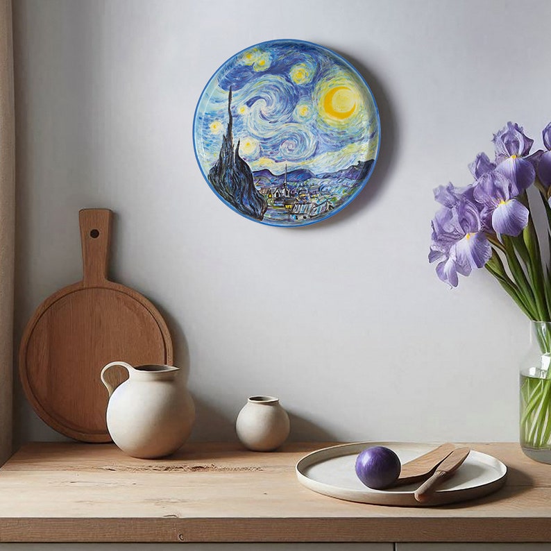 Vincent Van Gogh's the Starry Night Hand-painted Ceramic Plate ...