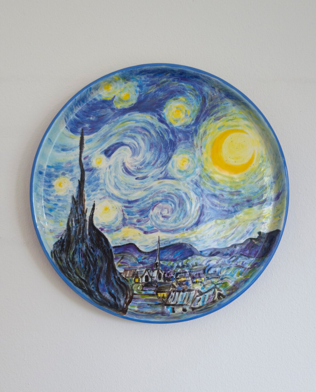 Vincent Van Gogh's the Starry Night Hand-painted Ceramic Plate ...