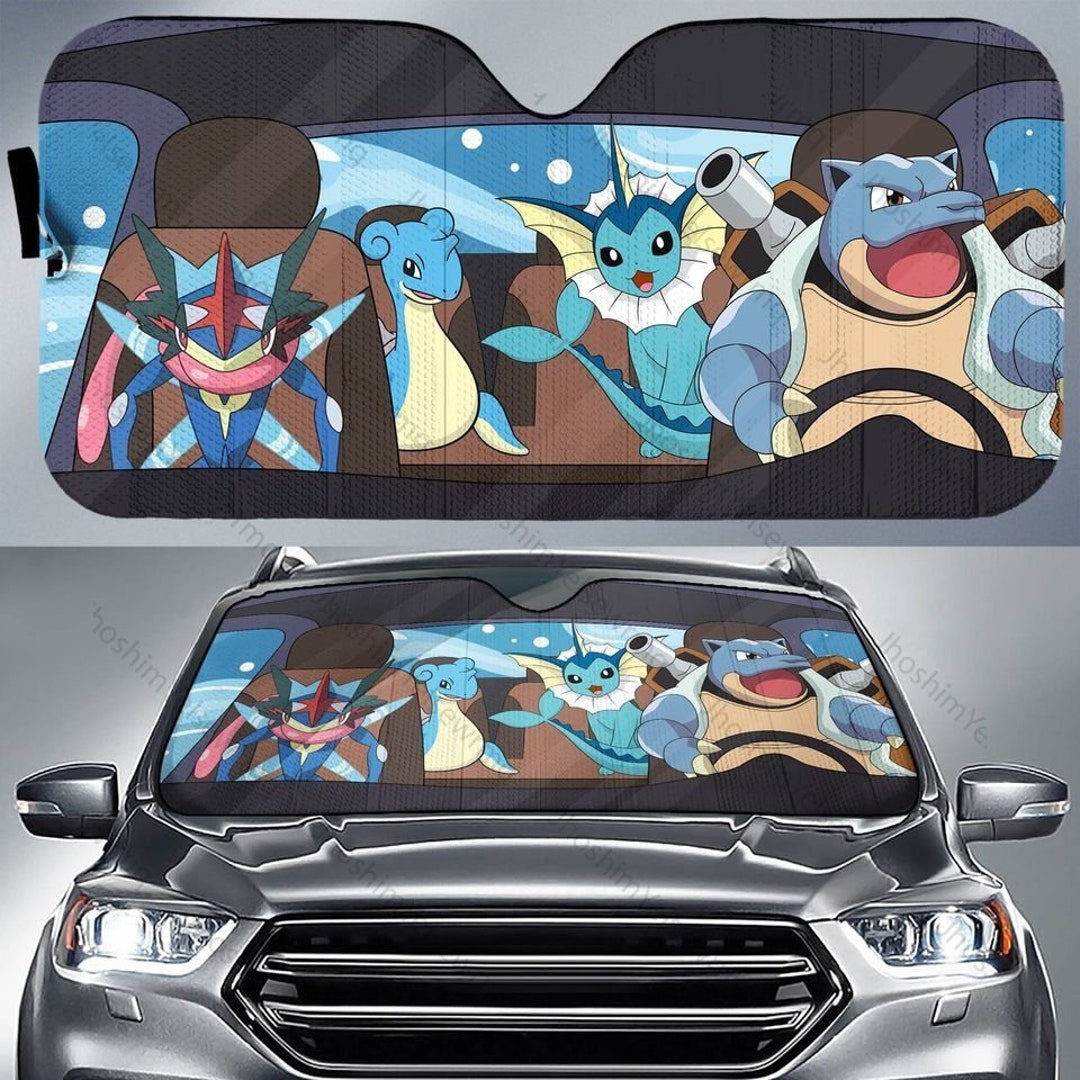 Blastoise Vaporeon Lapras Greninja Car Sun Shade, Squirtle Car Sunshade ...