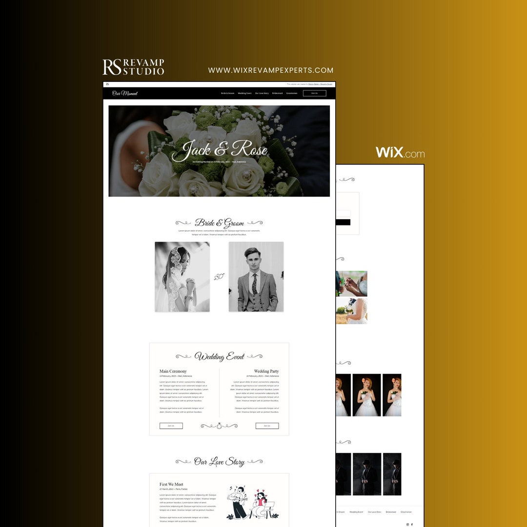 Wix Template - Wedding Event Landing Page Premium Template - Etsy