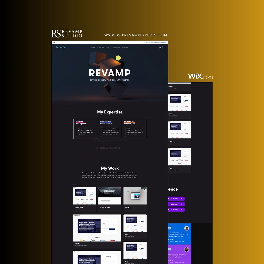 Wix Template - Web Developer/software Developer Portfolio Landing Page ...