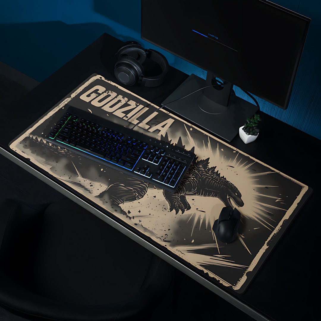 Godzilla XXL Mouse Pad , Godzilla Gaming Gamer Mouse Pad, Godzilla Desk ...