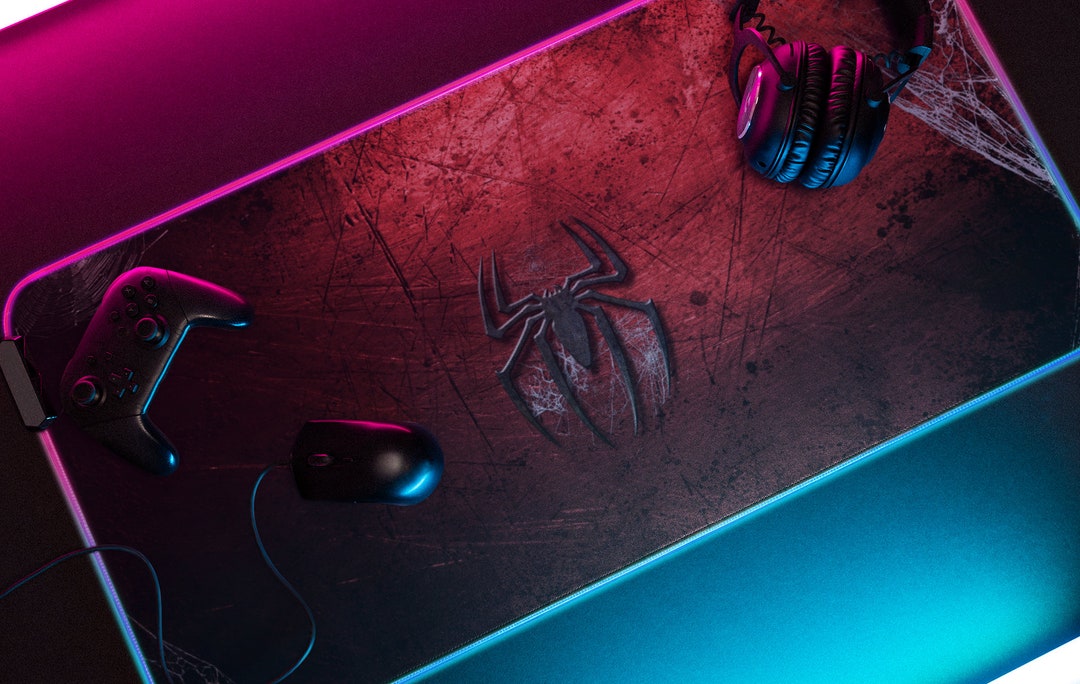 RGB Spider-man Mouse Pad, RGB XXL Spider-man Desk Mat, Spider-man Desk ...