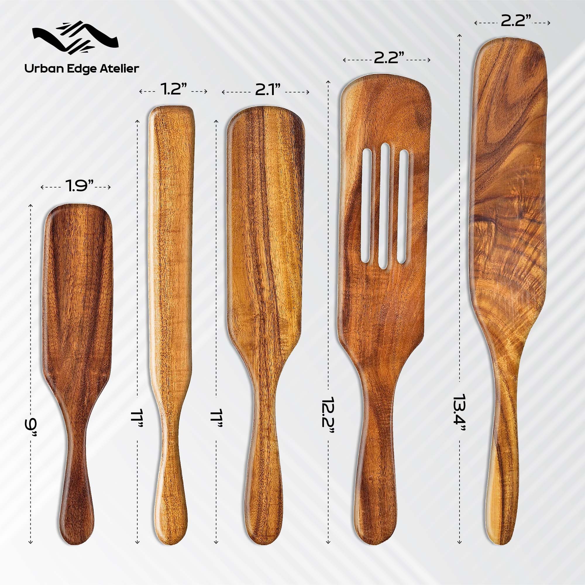 Handmade Wooden Spurtles, No Varnish & 100% Toxic Free 5-piece Spurtle ...
