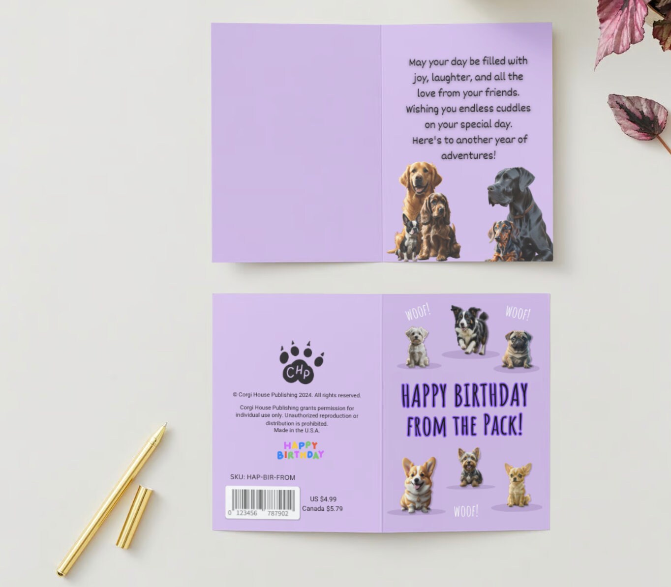 Dog Pack Birthday Card, Coworker Group Gift - Etsy