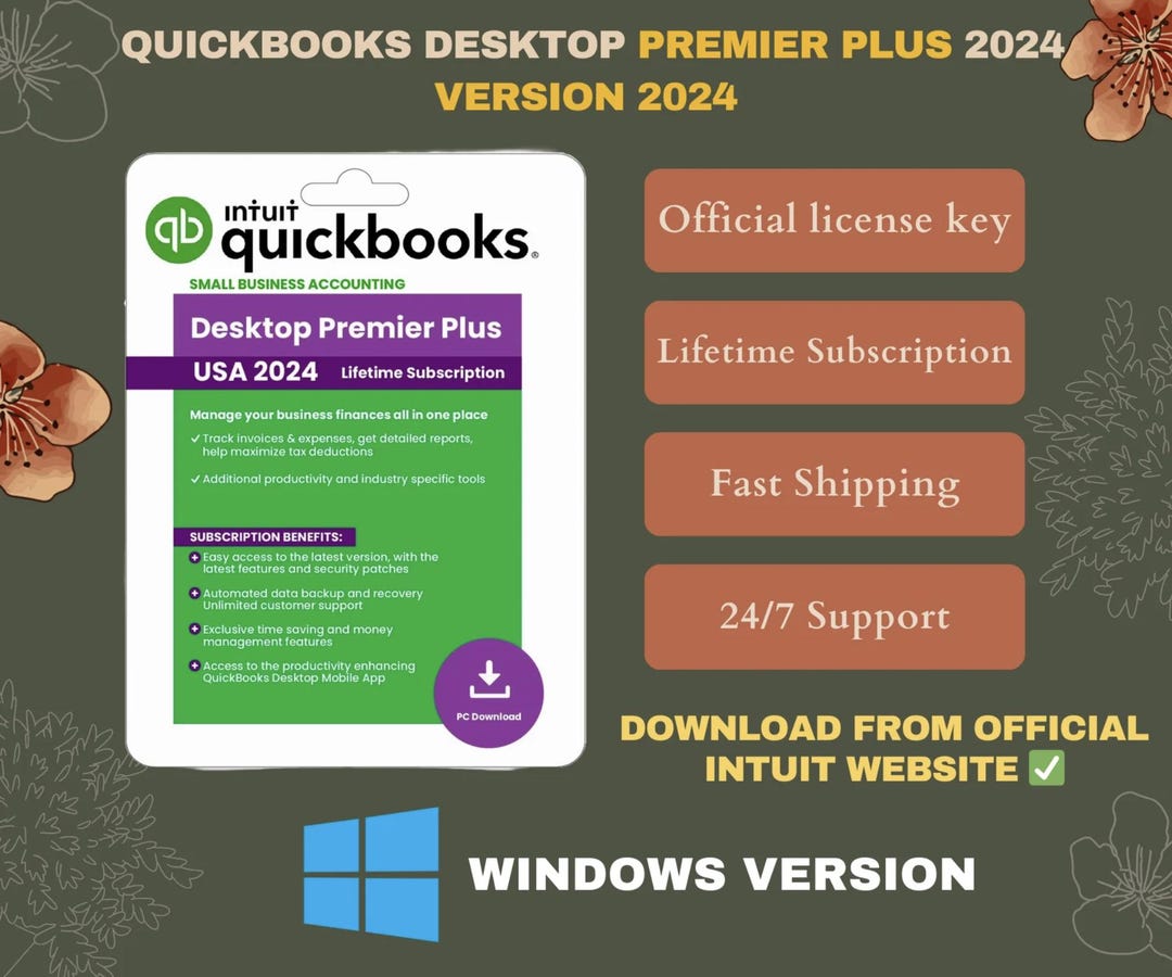 Quickbooks Desktop Premier Plus 2024 Official License Key Lifetime ...