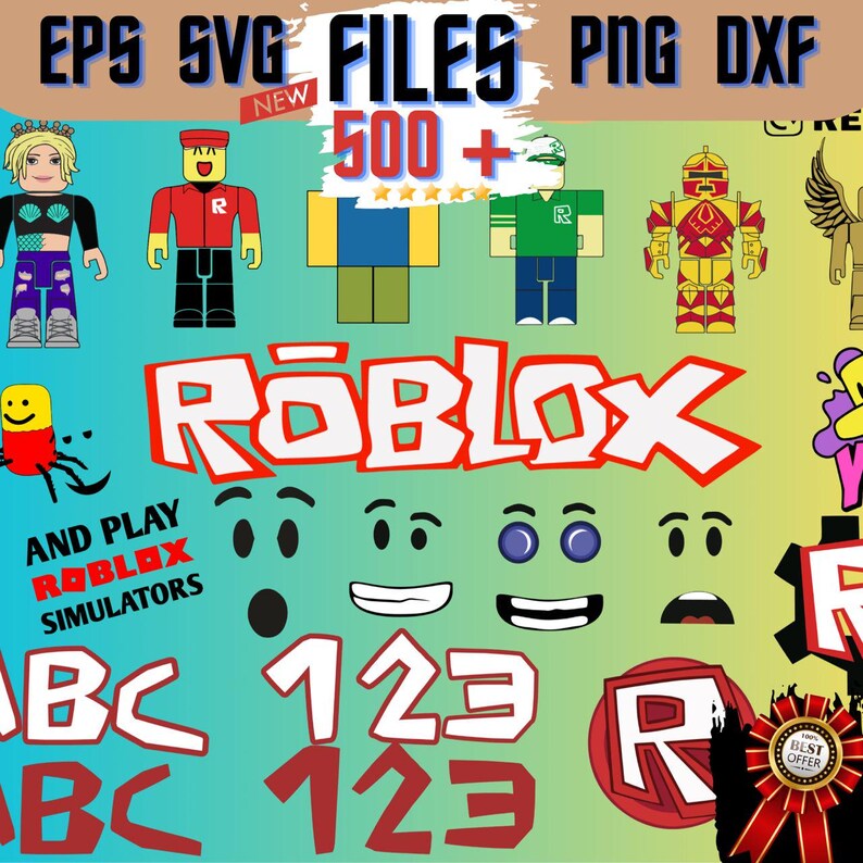 Roblox SVG Bundle, Roblox Font, Gaming Svg Files for Cricut,Roblox Png ...