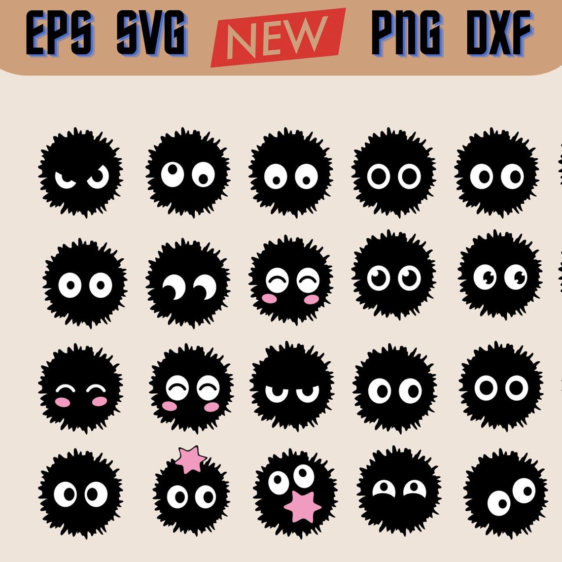 Soot Sprite Svg Bundle, ,instant Download,layered Files, Png, Eps ...