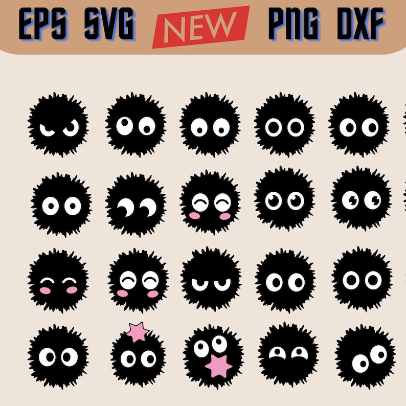 Soot Sprite Svg Bundle, ,instant Download,layered Files, Png, Eps ...