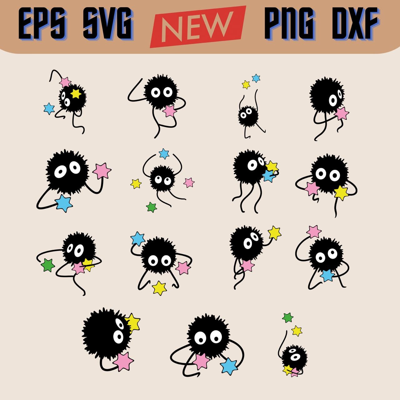 Soot Sprite Svg Bundle, ,instant Download,layered Files, Png, Eps ...