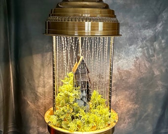 Vintage MCM Goddess Rain Oil Hanging Lamp Light Works Wiring Damaged - Etsy