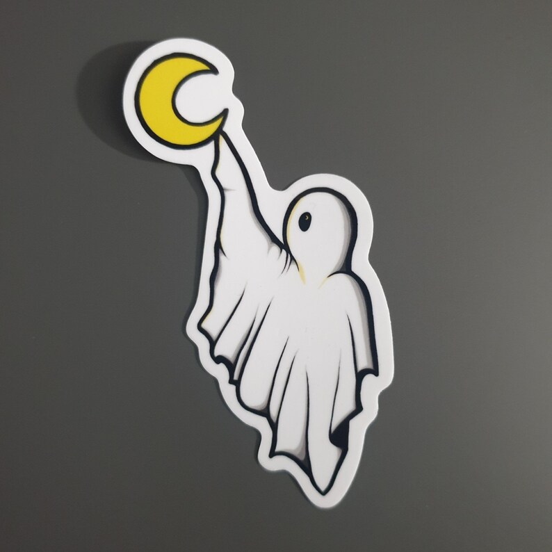 Lunar Sheet Ghost Vinyl Sticker - Etsy