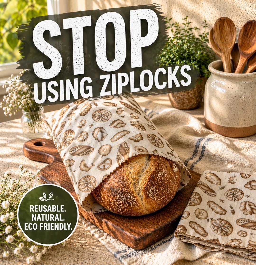 Beeswax Food Bag | Eco-friendly, Reusable Cotton Storage (12