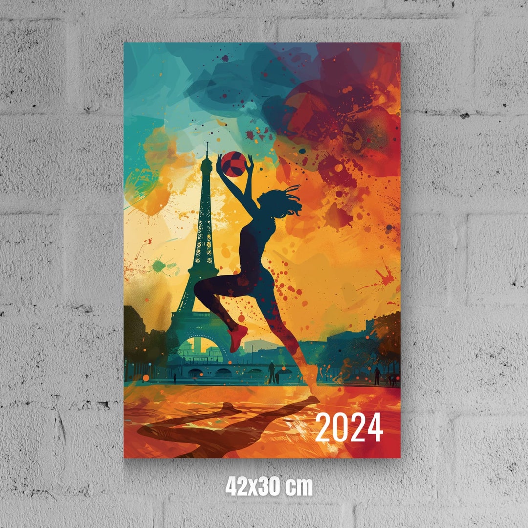 2024 Olympic Games Poster, Volleyball Paris 2024, Sport Poster, High ...