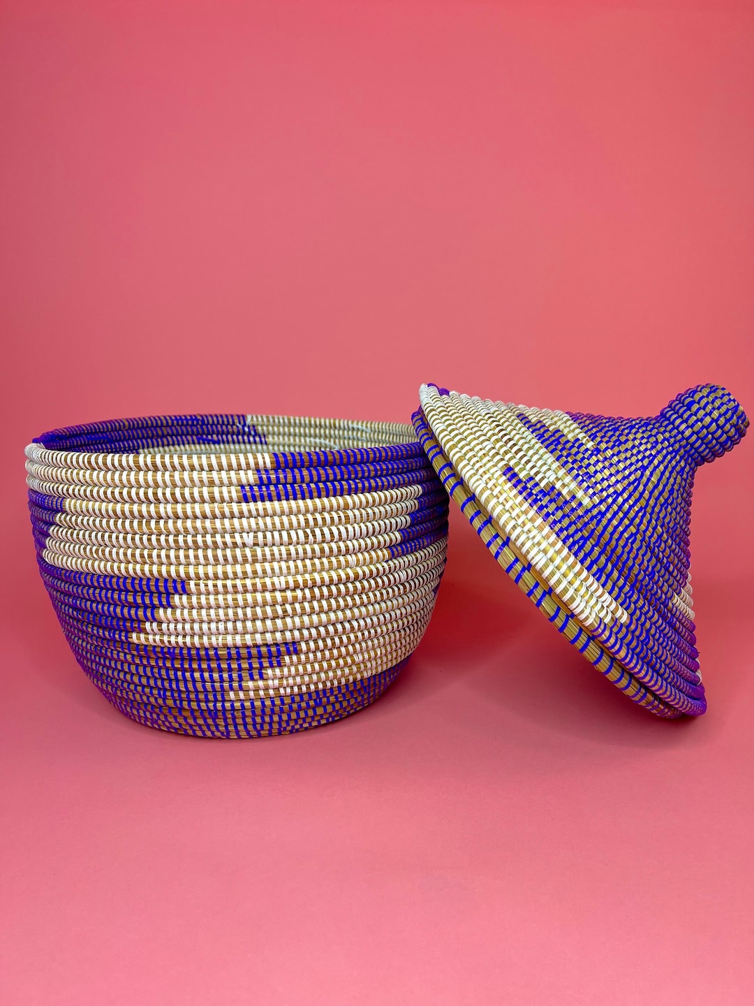 African Basket With Lid, African Basket, Housewarming Gift, Storage ...