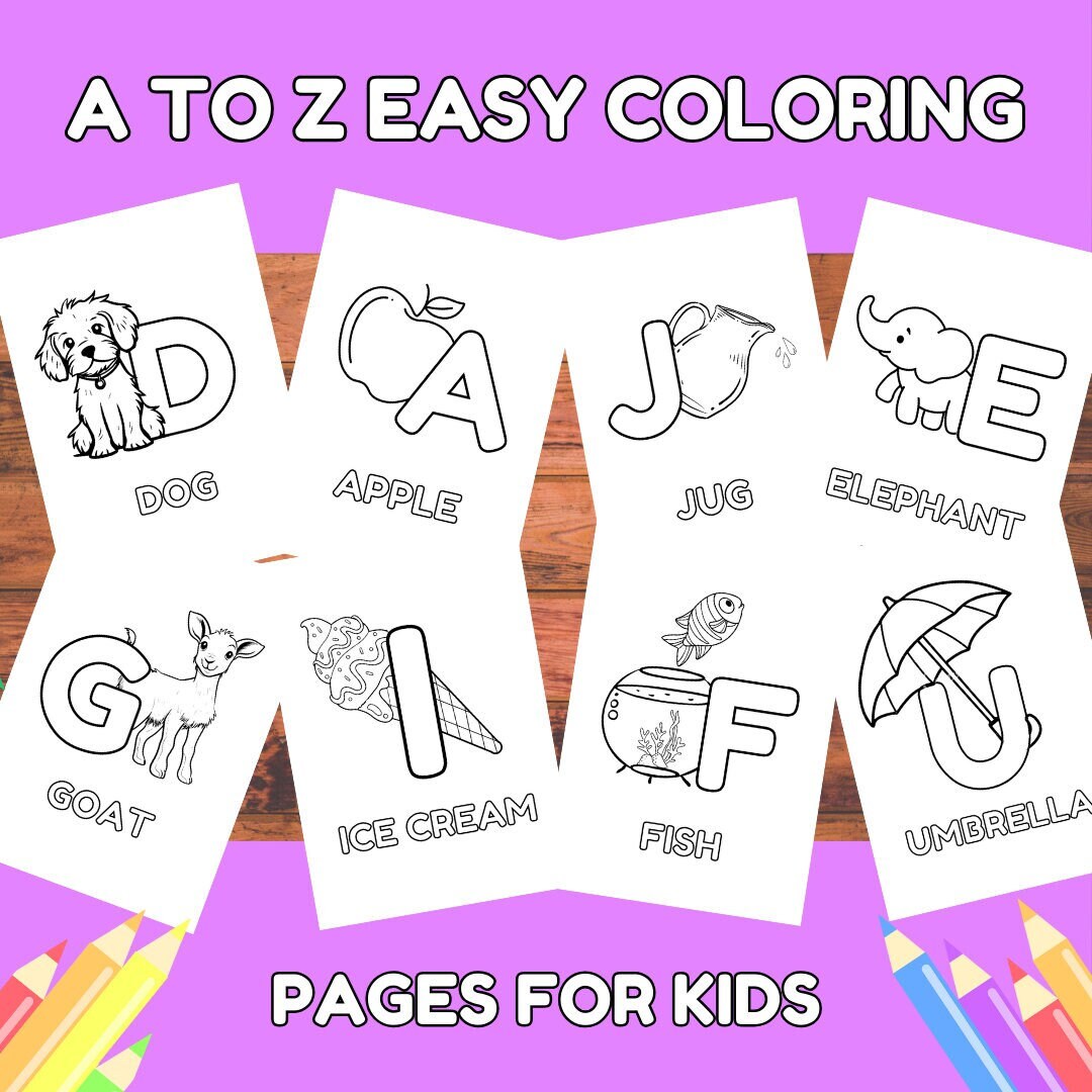 Alphabet Coloring Pages for Kids, Toddlers, Preschoolers, 26 Easy ...