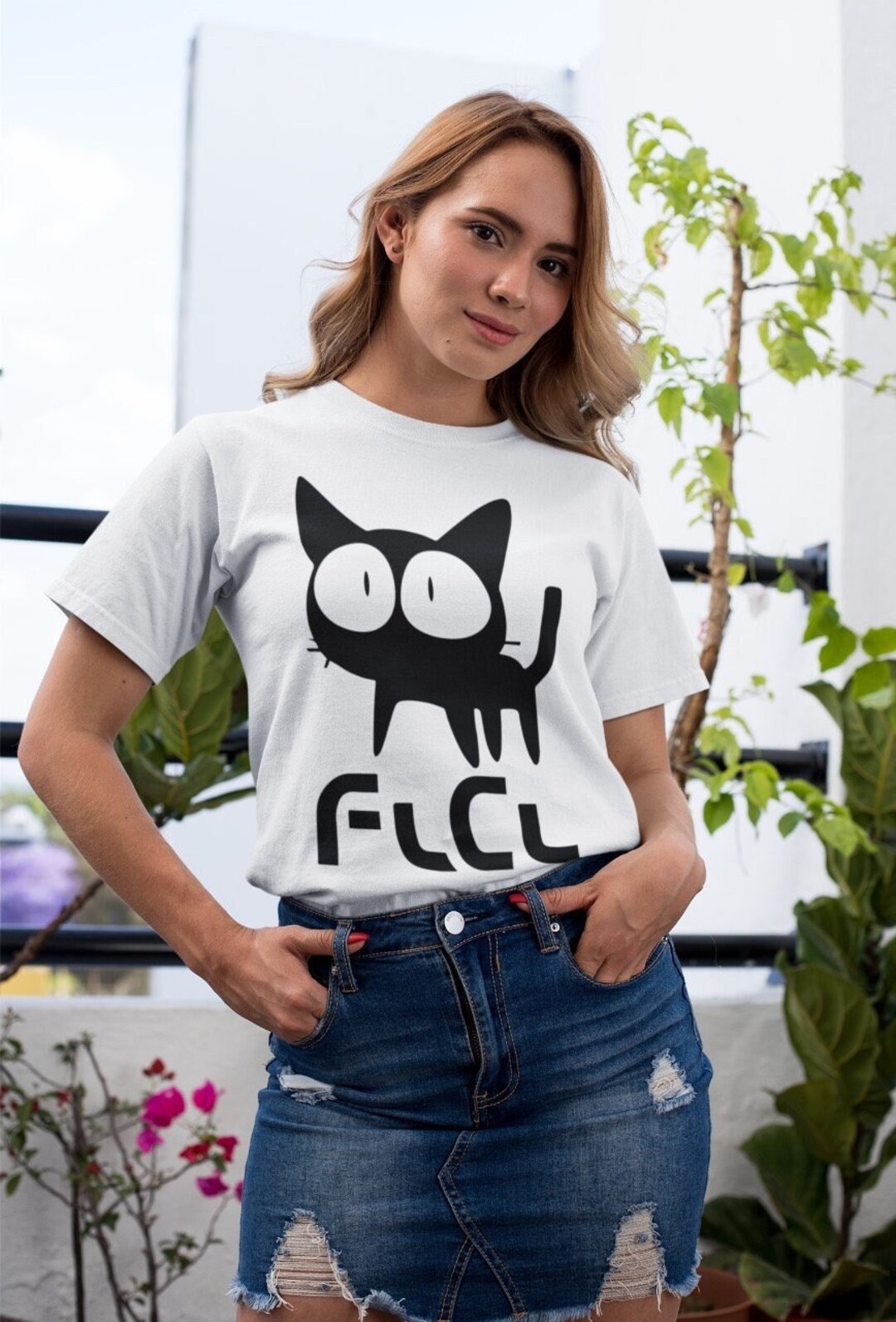 Unisex Flcl CAT FLCL Mamimi Samejima Anime T-shirt, Retro Manga Shirt ...