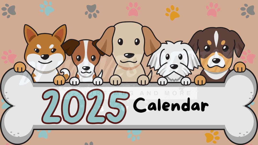 Dog Calendar, Cute Dog Wall Calendar 2025, Dog Wall Calendar, Planner ...