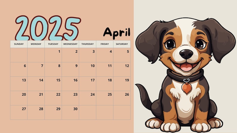 Dog Calendar, Cute Dog Wall Calendar 2025, Dog Wall Calendar, Planner ...
